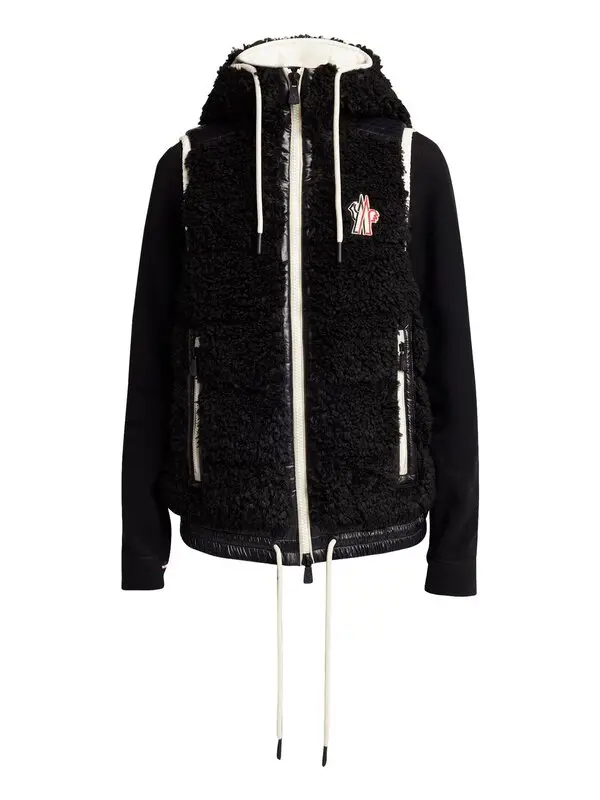 Moncler Teddy Fleece Padded Vest - Black