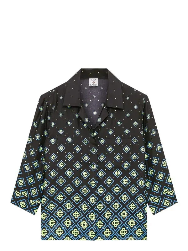 Casablanca Monogram Silk Shirt - Black