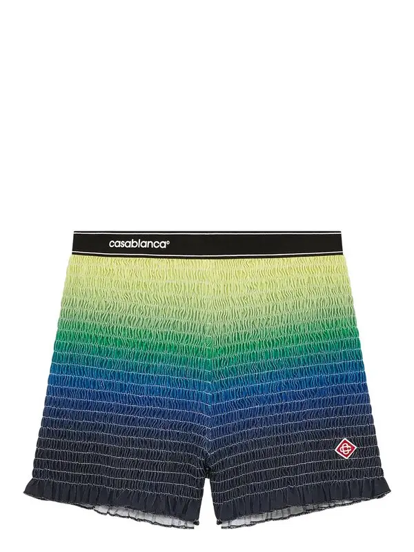 Casablanca Gradient Shirred Shorts - Multicolor