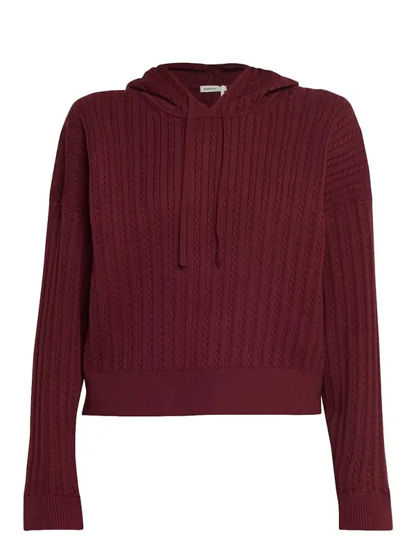 Simkhai Cashmere-blend Cable-knit Hoodie - Sangria