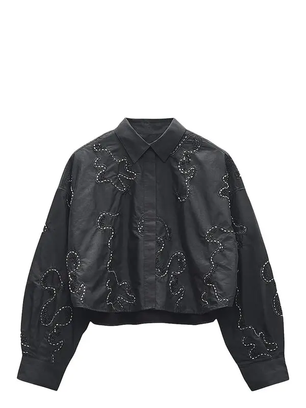 Rag & Bone Beatrice Embroidered Shirt - Black Embroidered