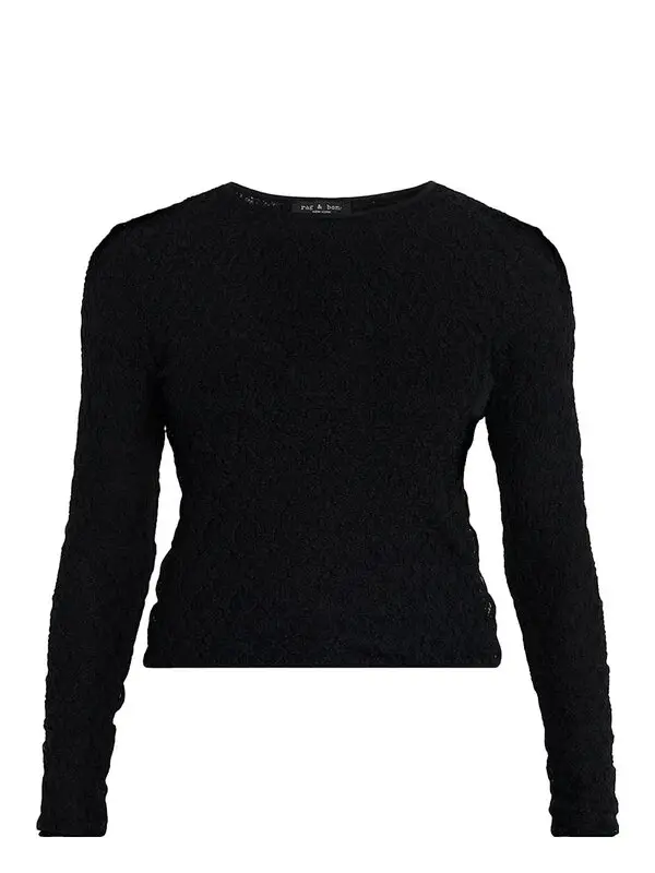 Rag & Bone Ellie Lace Long-sleeve Top - Black