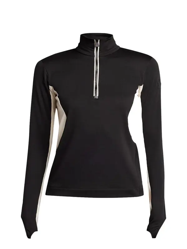 Moncler Polartec Base Layer Zip Turtleneck - Black