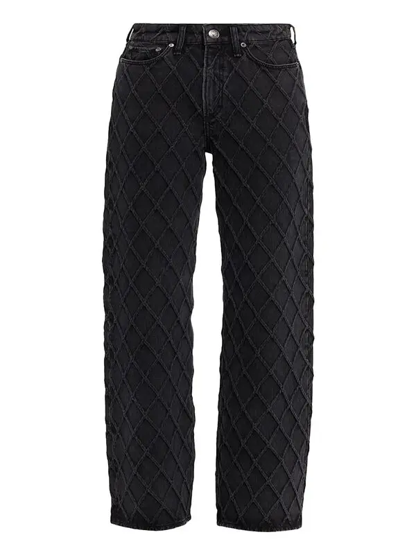 Rag & Bone Logan Mid-rise Diamond-stitch Jeans - Qwblk