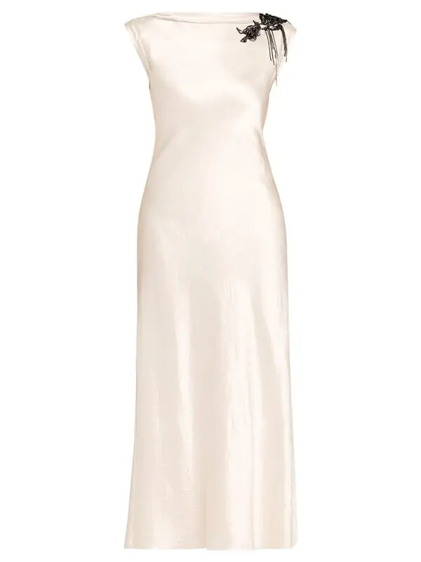 JASON WU Embellished Washed Twill Column Gown - Oyster