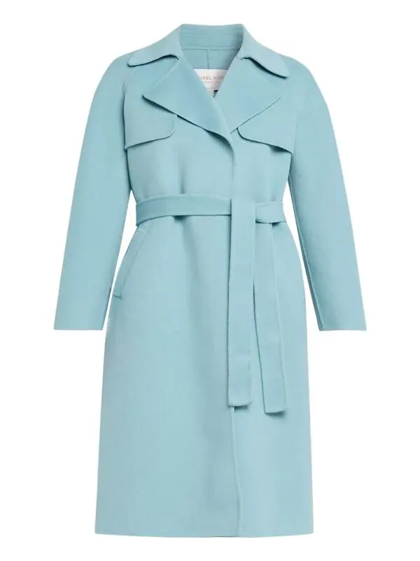 Michael Kors Wrap-front Wool Coat - Seaglass
