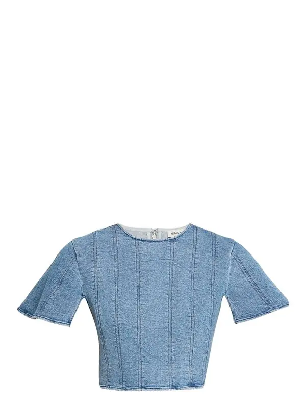 Simkhai Kolby Denim Top - Montauk