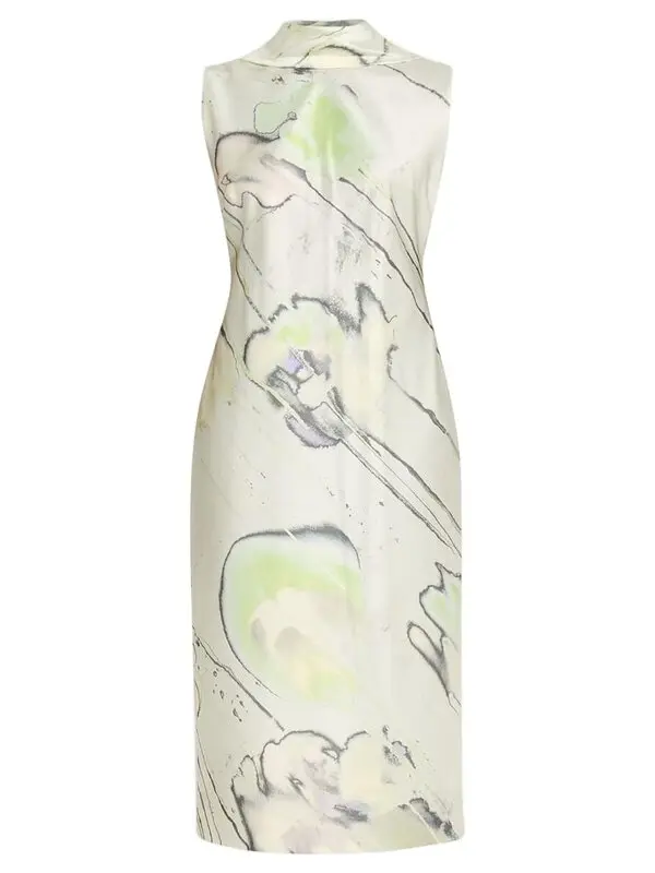 JASON WU Sleeveless Watercolor Midi Dress - Light Jade