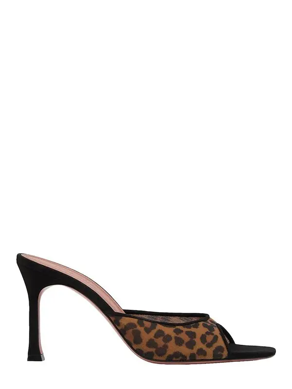Amina Muaddi Alexa -printed Mesh Mules - Leopard