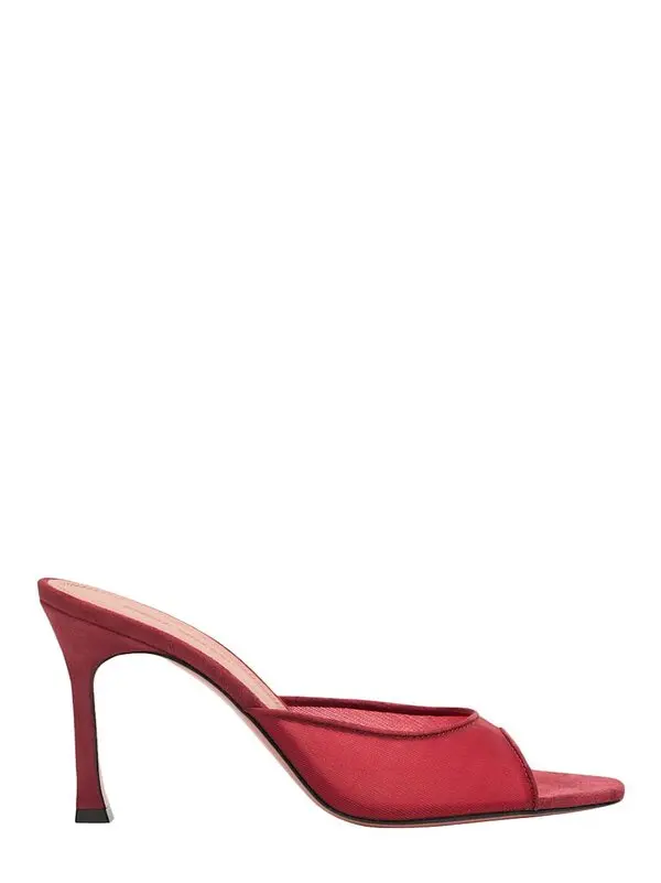 Amina Muaddi 95mm Alexa Mesh Mule Pumps - Ruby