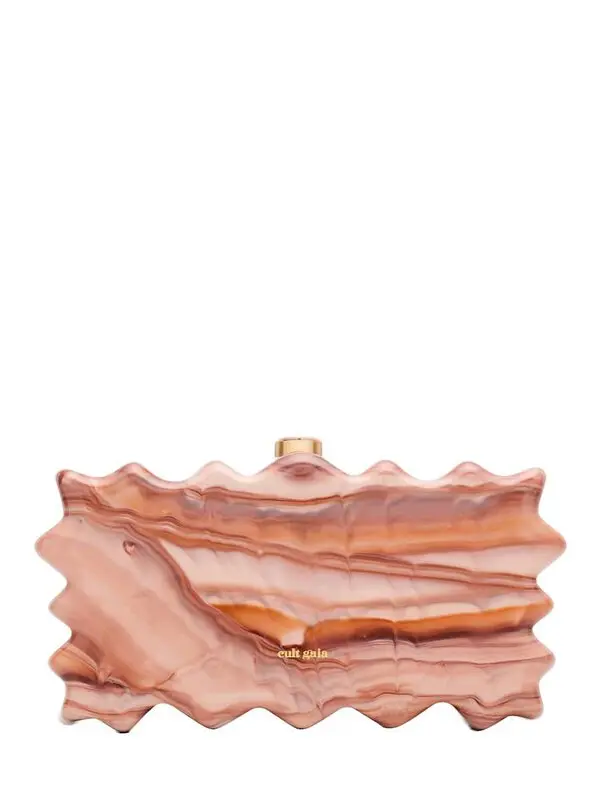 Cult Gaia Paloma Sculptural Marbled Acrylic Clutch - Sour Cherry