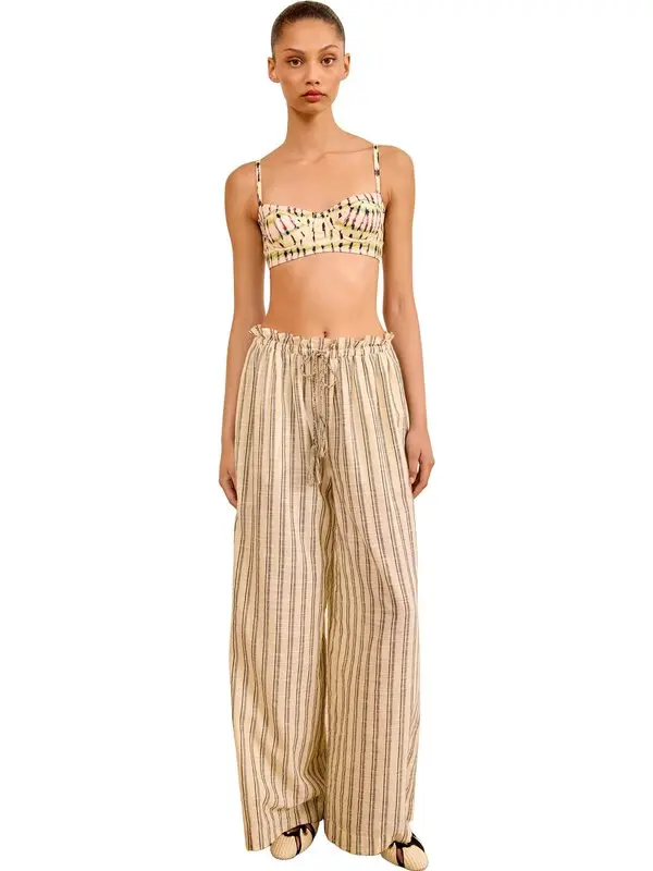 Ulla Johnson Josephine Striped Coverup Pants - Cowrie Stripe