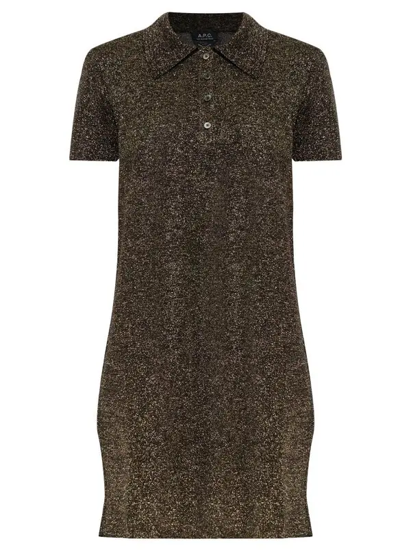 A.p.c. Dress With Lurex Thread - Gold