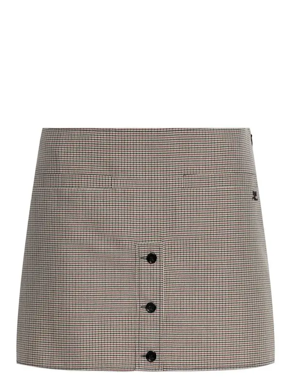 COURREGES Houndstooth Mini Skirt - Beige
