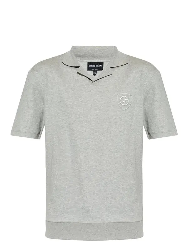 Giorgio Armani Polo With Embroidered Logo - Grey