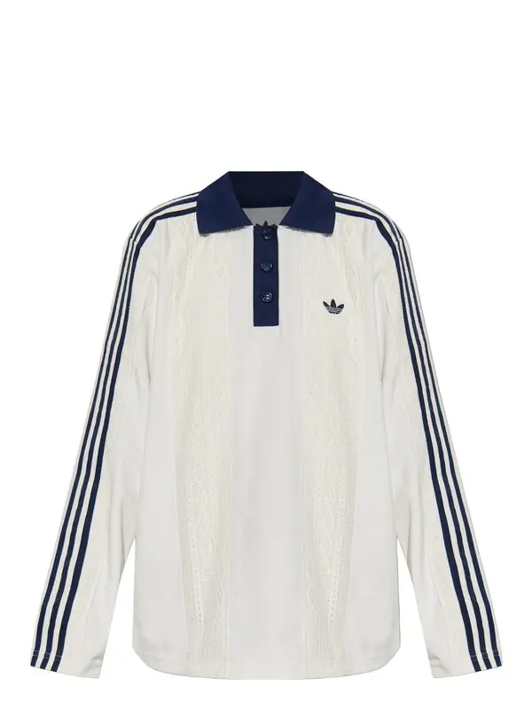 Adidas Originals By Alexander Wang Polo Shirt In Combined Materials - White