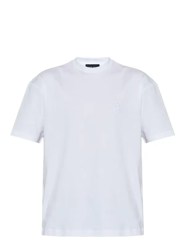 Giorgio Armani T-shirt With Embroidered Logo - White
