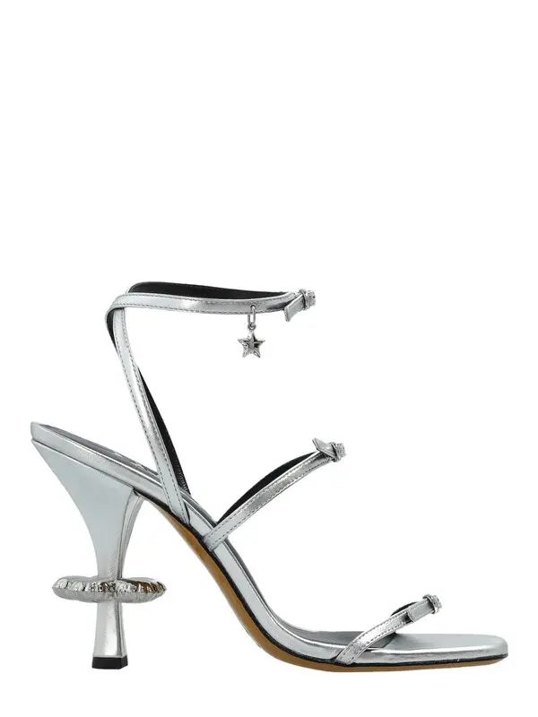 Marc Jacobs Heeled 'the Daisy' Sandals - Silver
