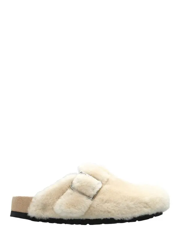 BIRKENSTOCK Shearling Mules - Cream
