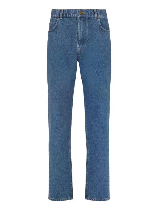 Balmain Straight-cut Cotton Jeans - Blue