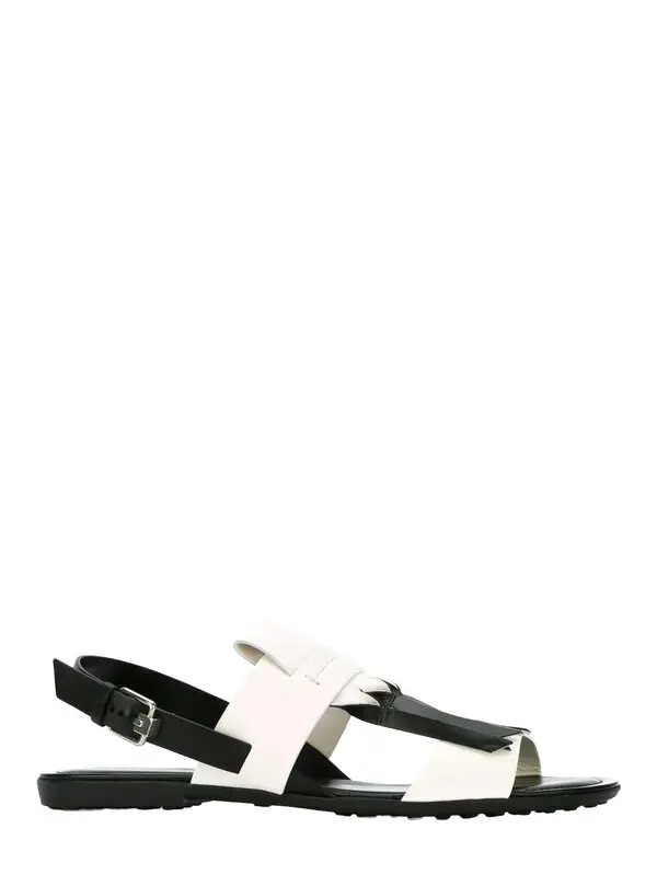 TOD'S Fringed Flat Sandals - Black