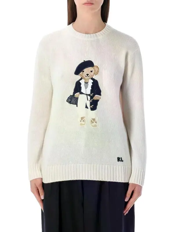 Ralph Lauren Bear-embroidered Sweater - Neutrals