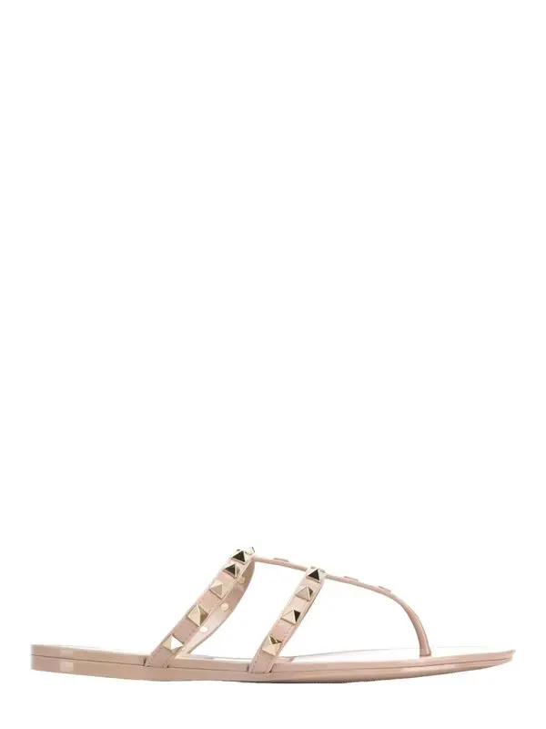 Valentino Garavani Rockstud Flat Sandals - Neutrals