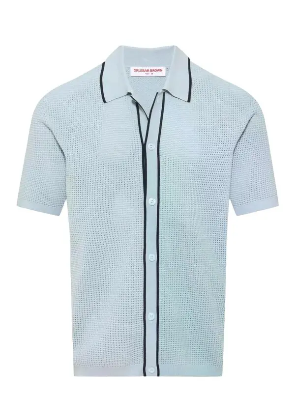 Orlebar Brown Roddy Button-up Perforated Shirt - Blue