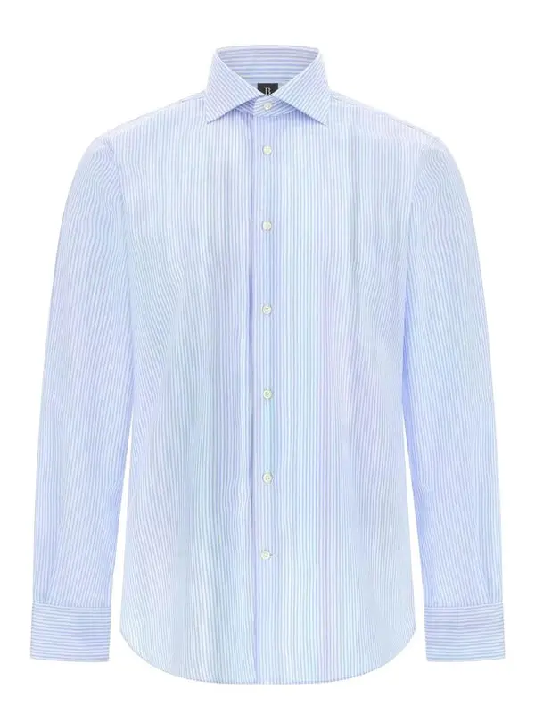 Boggi Milano Striped Cotton Shirt - Blue