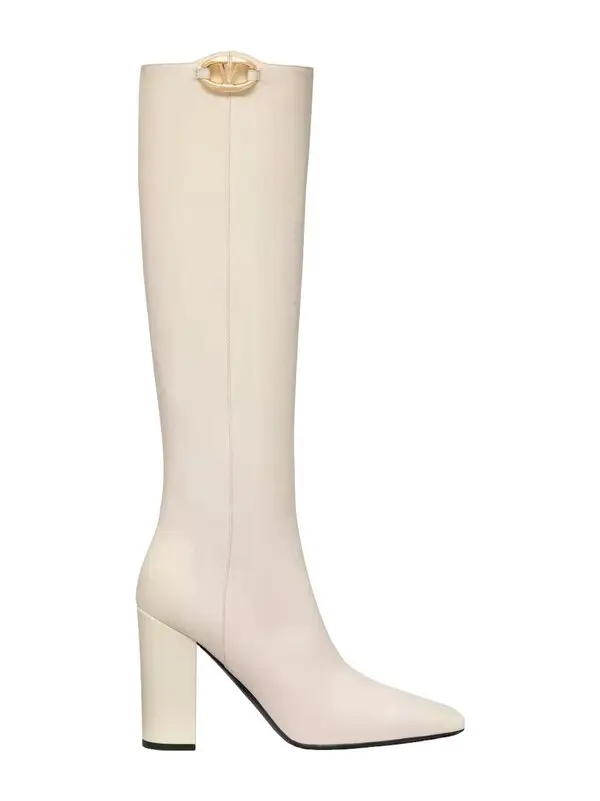 Valentino Garavani 100mm Vlogo The Bold Edition Boots - White