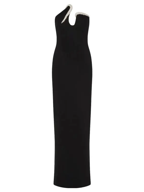 Rachel Gilbert Tessa Embellished Strapless Maxi Gown - Black