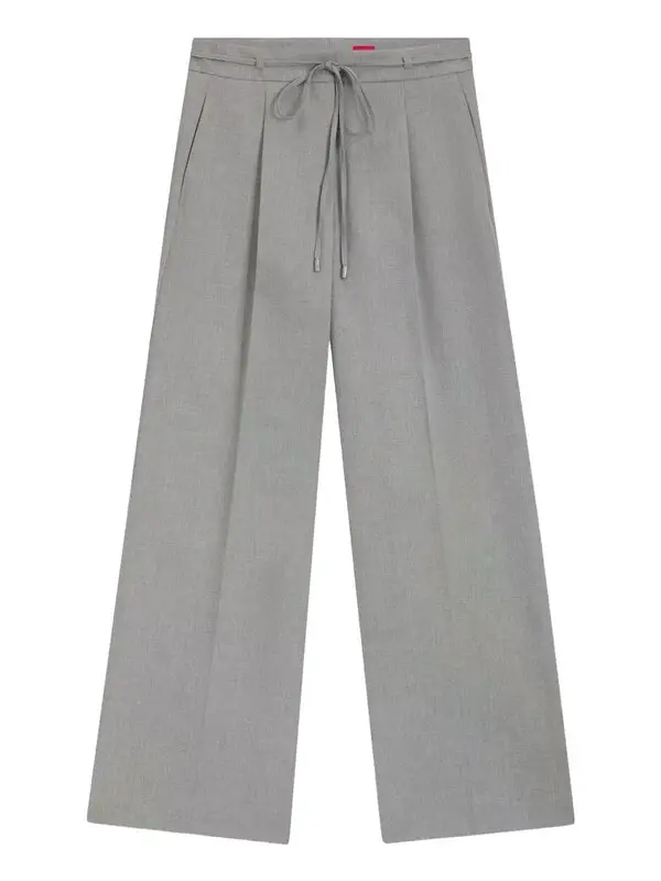 Hugo Drawstring-fastening Pleated Trousers - Grey