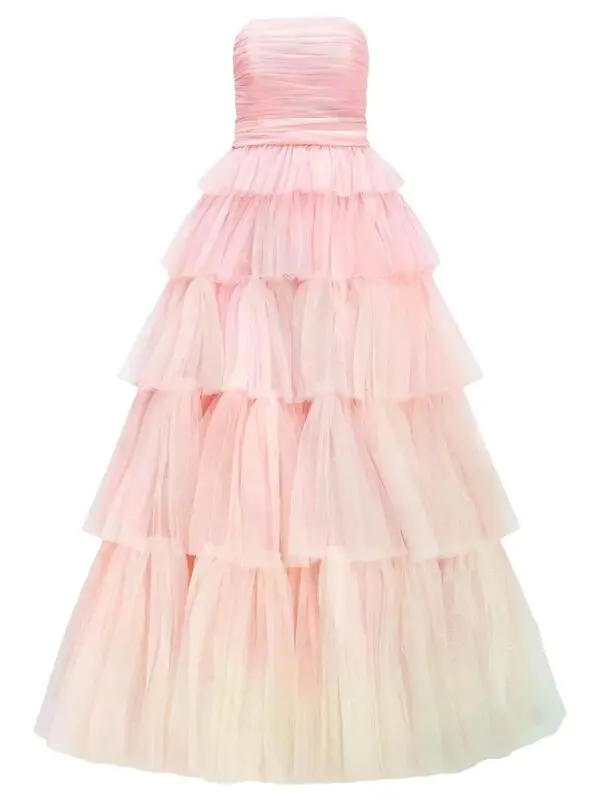 Jenny Packham Adore Tiered Bow Gown - Pink