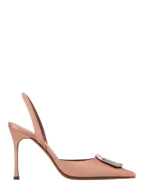 Amina Muaddi 90mm Camelia Embellished Heeled Pumps - Pink