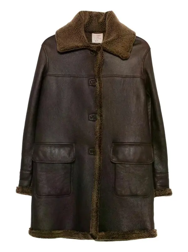 ROMEO GIGLI 1997-1998 Shearling Collar Coat - Brown