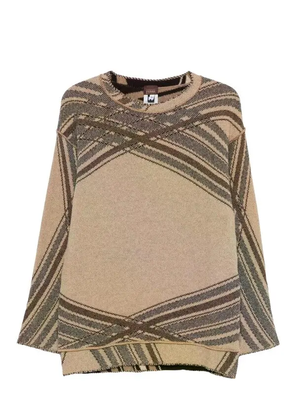 Gianfranco Ferre 1990s Striped Sweater - Brown