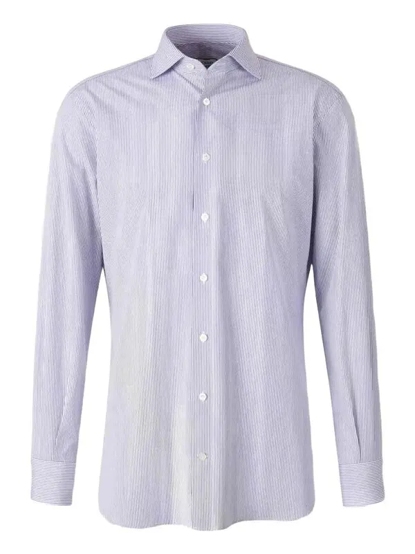 ATELIER MUNRO Striped Button Dress Shirt - White