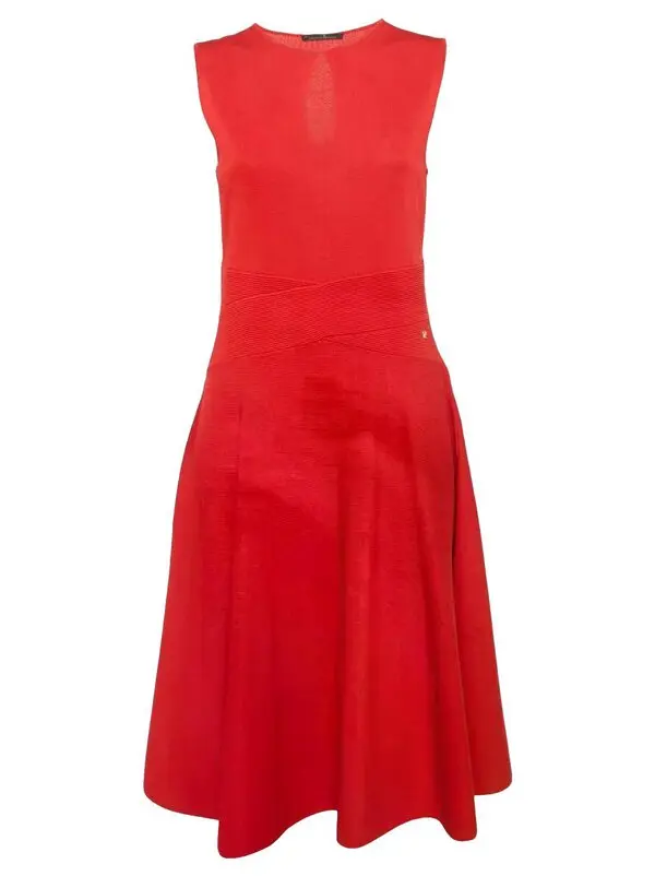 Carolina Herrera Sleeveless Fit & Flare Dress - Red
