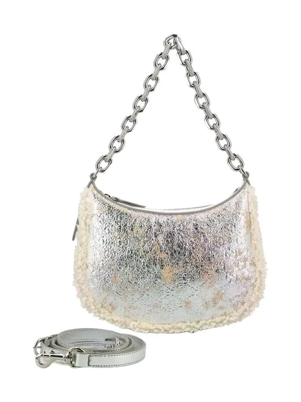 Gucci Gg Emblem Shoulder Bag - Silver