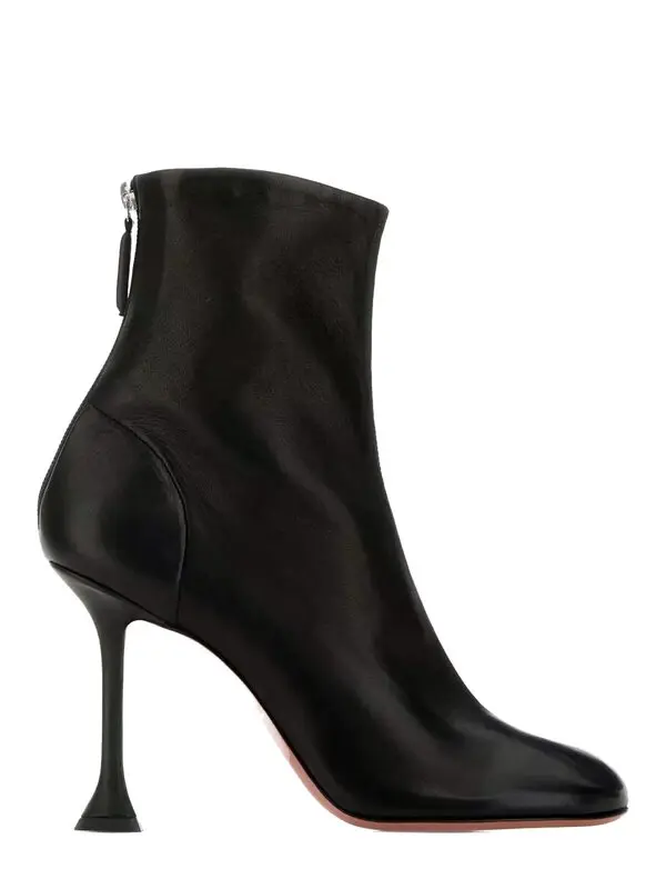 Amina Muaddi 95mm Iris Leather Boots - Black