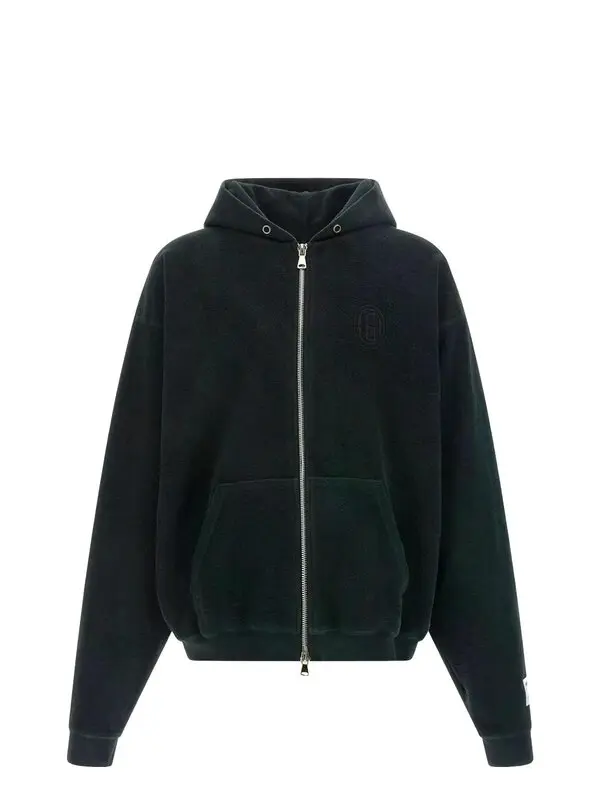 GALLERY DEPT. Logo-embroidered Zip Hoodie - Black