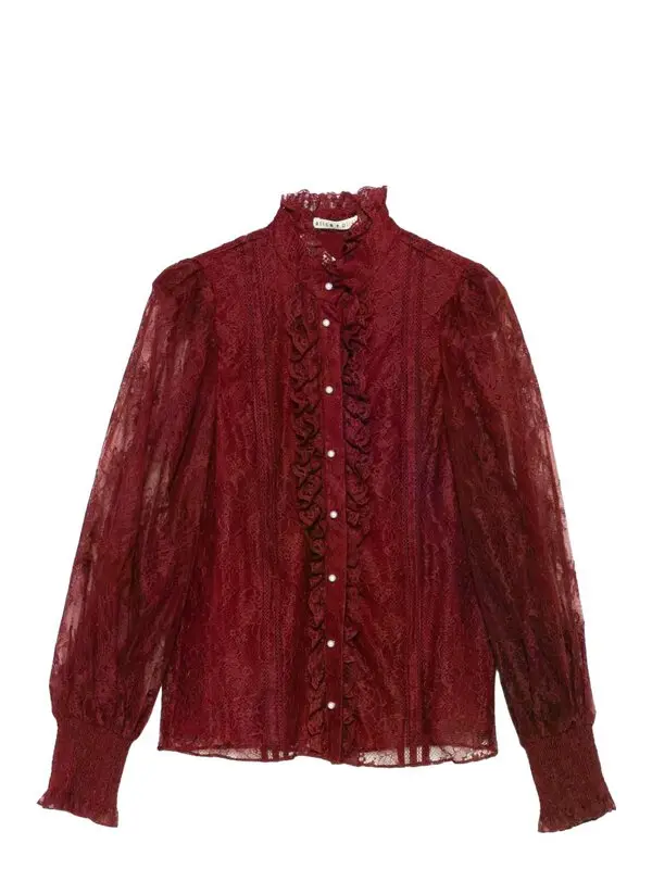 Alice + Olivia Lace-detail Blouse - Red
