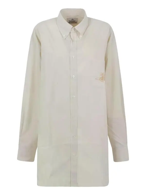 VIVIENNE WESTWOOD Logo-embroidered Shirt - Neutrals