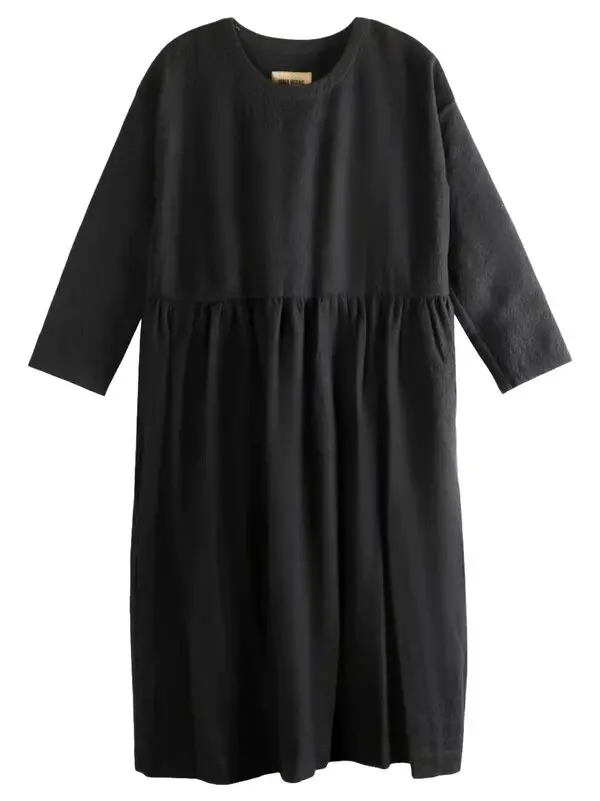 UMA WANG Long-sleeve Midi Dress - Black