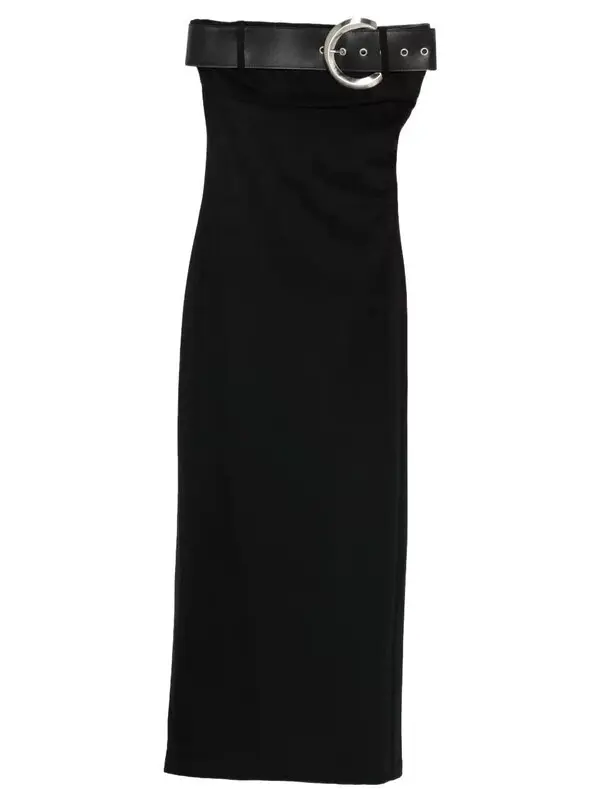 PALMATIC STUDIO Belt-detail Strapless Maxi Dress - Black