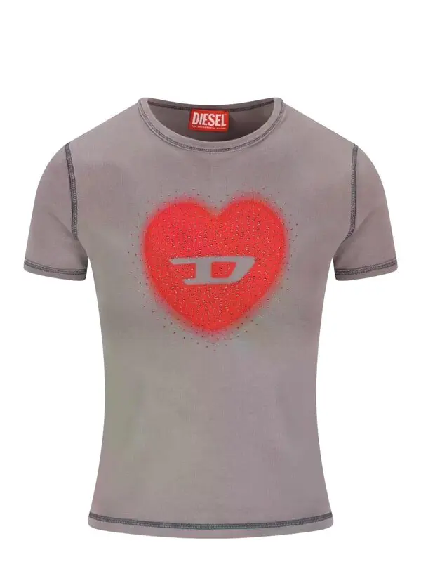 DIESEL Logo-print Short-sleeve T-shirt - Grey