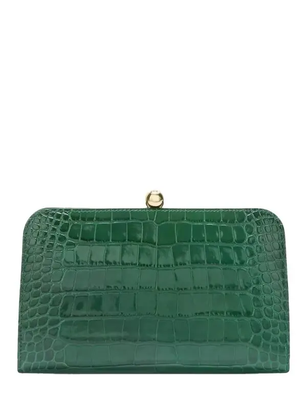 Furla Alba Croc-effect Clutch - Green