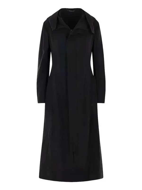 Yohji Yamamoto Hooded Zip Coat - Black