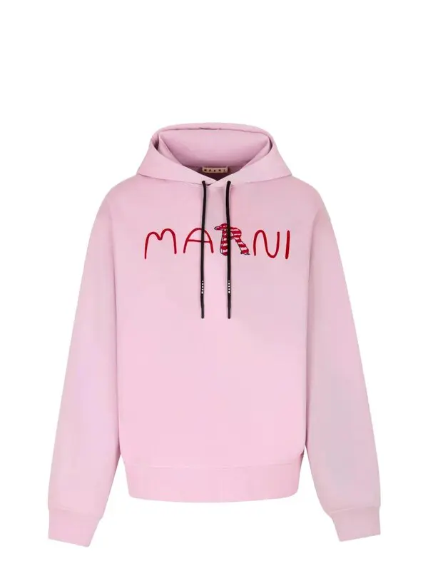 Marni Logo-printed Hoodie - Pink