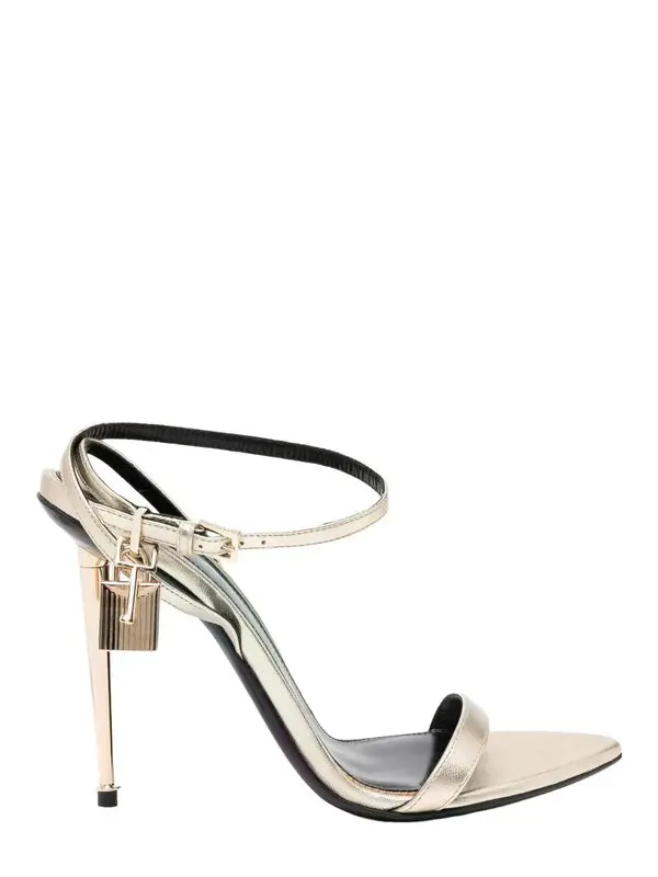 TOM FORD 105mm Padlock Leather Sandals - Gold